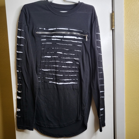 Carbon | Shirts | Carbon Mens Long Sleeve Distressed Shirt | Poshmark